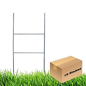 MTB H Frame Wire Stakes 20 x10-inch (Pkg of 10) 9ga Metal -Yard Sign Stakes for Advertising Board,Lawn Sign Holder