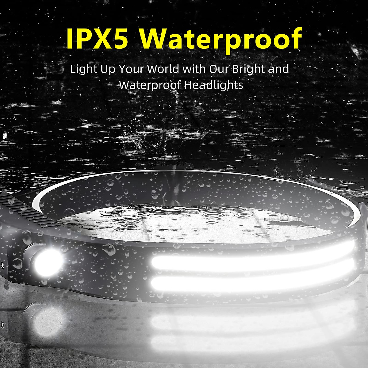 Beccason LED Headlamp Rechargeable 2PCS - 230° COB Super Bright Head Lights for Forehead, Hard hat Light for Adults, USB C Headband Flashlight for Work,Hiking,Running,Camping