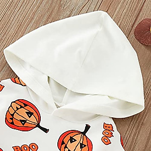 Newborn Baby Halloween Onesie Pumpkin Outfit Oversized Waffle Knit Sweater Bodysuit Pullover Baby Monster Sweatshirt Romper