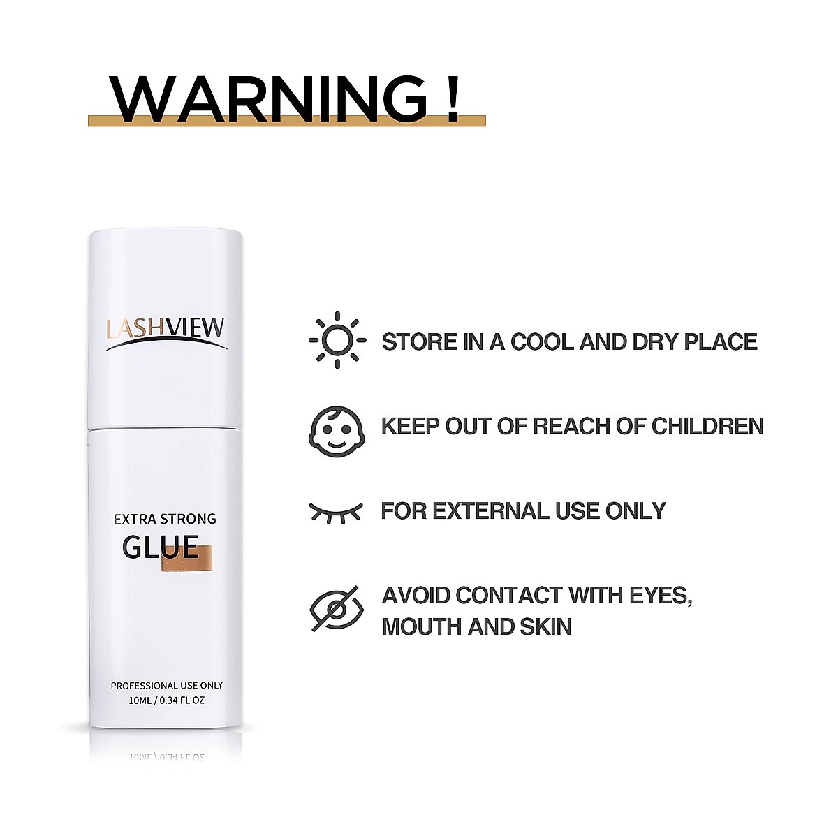 LASHVIEW Eyelash Extension Glue,Lash Extension Glue,Precise Drop Technology Glue,Accurate 0.03ml Per Drop,Maximum Bonding Power,1 Sec Dry Time,Long-Lasting Time,10ml