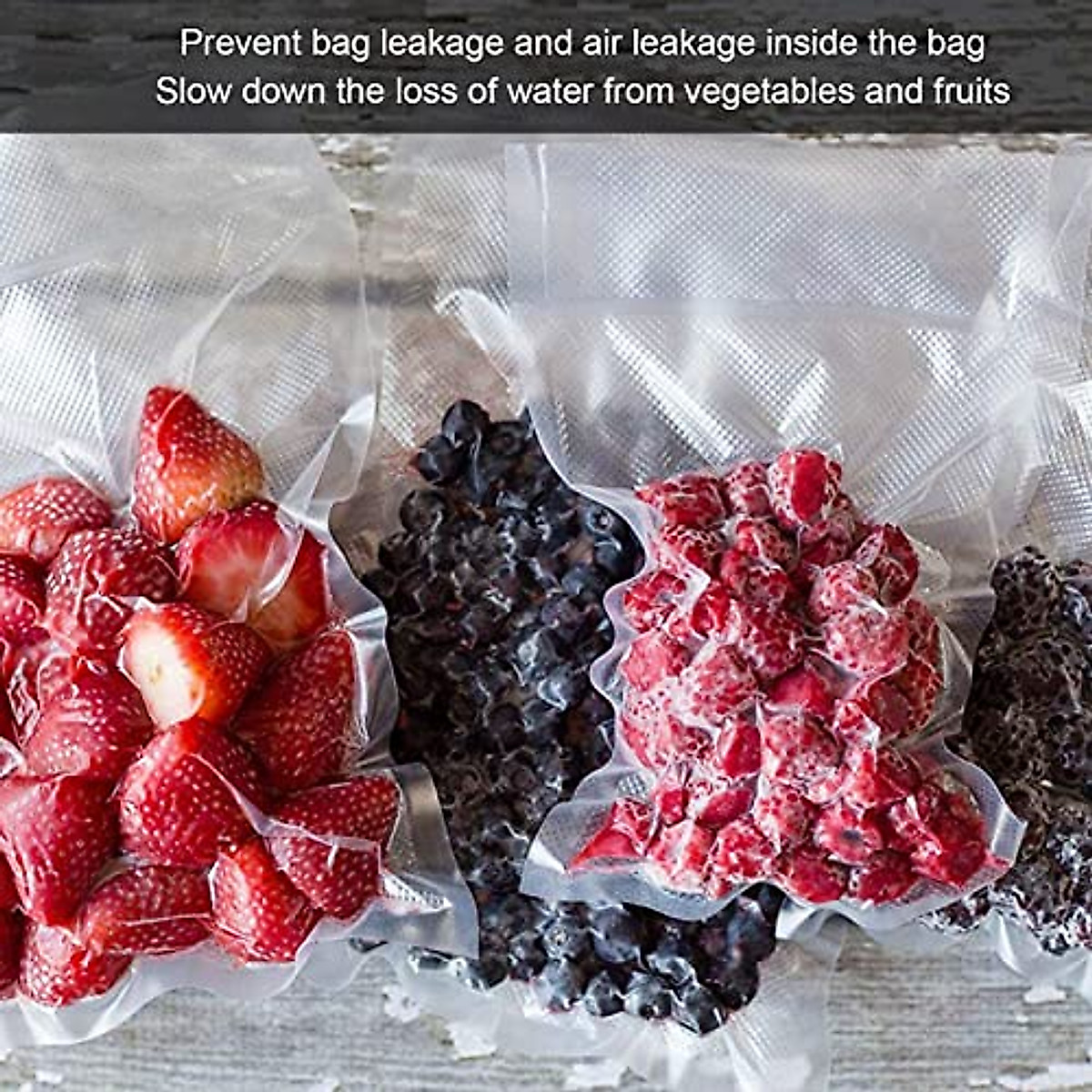 Odorless Food Storage Bags Keep Freshness Organized Striped Vacuum Storage Bag For Fruit Restaurant (20 * 30cm)