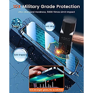 MRGLAS 2-Pack [Auto-Alignment Kit] Screen Protector for iPhone 13 Pro/ 13/ iPhone 14 6.1" [10X Military Grade Protection] iPhone 14/13 Pro/ 13 Diamond Hard Tempered Glass Case-Friendly, Bubbles-Free