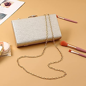ZHANNI Clutch Purses for Women Elegant Evening Bag Handbag Party Wedding Clutch (Gold)