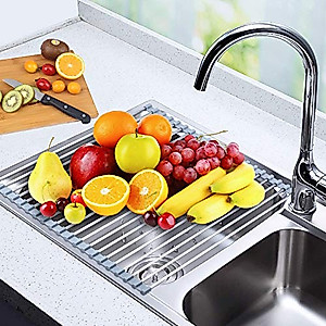 Over The Sink Dish Drying Rack Roll Up Stainless Steel Holder Cookie Bags for Packaging and Gift Giving Treat Bags for Bakery and Cookies Wrapper with Sticker and Ribbon