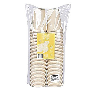 100% Compostable Disposable Coffee Cups [12oz 80 Pack] Paper Cups Made from Bamboo, Eco-Friendly, Biodegradable Premium Party Cups, Natural Unbleached by Earth's Natural Alternative