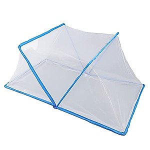 Baby Crib Tent, Mosquito Net Tent Foldable Portable Ventilate Summer Bedroom Net Tent for Baby Kids Students (Blue)