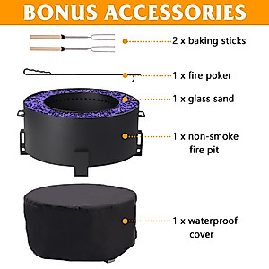 Grepatio Smokeless Fire Pit, 27IN Outdoor Smokeless Firepit Stove Bonfire Firepit for Outside, Wood Burning Firebowl for Backyard(Black)