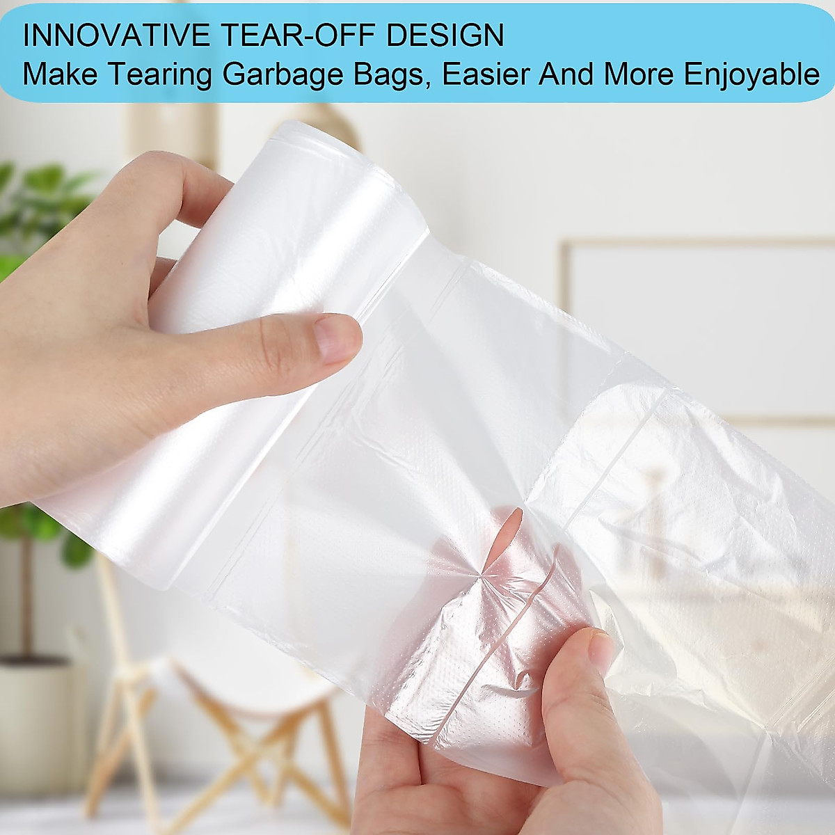 3 Gallon Small Clear Bathroom Trash Bags, Office Wastebasket Liners Garbage Bags for Restroom, Home Bins, 100 Counts