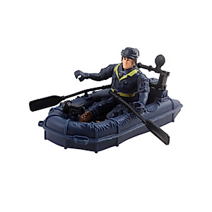 Vokodo Deluxe Police Special Operations Rescue Series Play Set Includes Armed Helicopter Armored Vehicle Ambulance Water Raft Canoe Soldier and Artillery Perfect Kids Pretend Army Action Toys