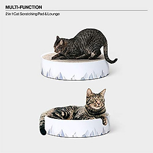 pidan Cat Scratch Bowl Cat Cardboard Pad for Indoor Cats Lounge - Round Cat Scratcher Couch Bed with Geometric Pattern