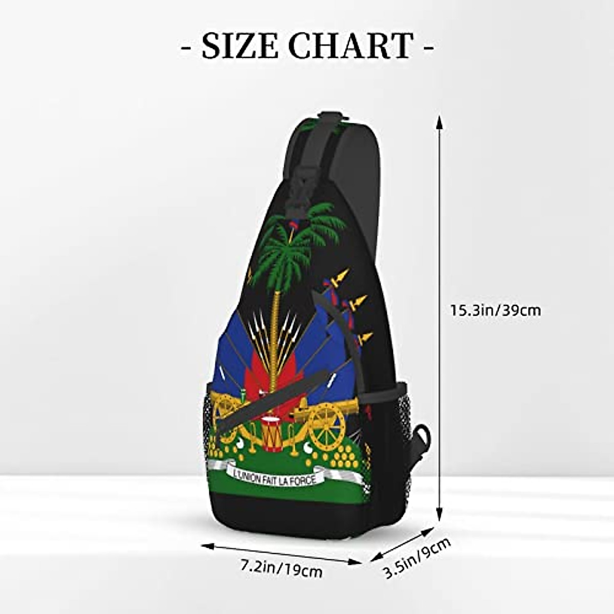 Funny Haiti Haitian Flag Sling Bag Crossbody Shoulder Chest Bag Outdoor Travel Backpack for Women And Men