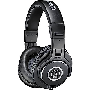 Audio-Technica ATH-M40x Professional Studio Monitor Headphones + Slappa Full Sized HardBody PRO Headphone Case (SL-HP-07)