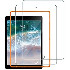 for iPad Air 2 Screen Protector【2 Pack】iPad 6th/5th Generation Screen Protector(2018/2017 Model) iPad 9.7 inch Screen Protector Tempered Glass, iPad Air 1/ iPad Pro 9.7 Inch. Ultra HD，Alignment Frame