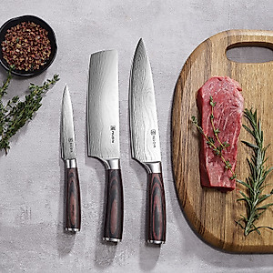 PAUDIN Nakiri Knife, Chef's Knife and Utility Knife