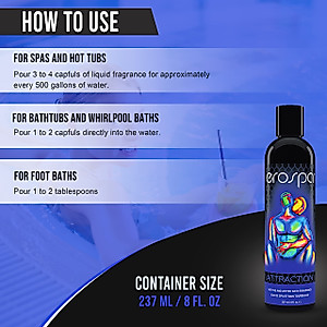Erospa Hot Tub Aromatherapy Liquid with All-Natural Extracts – 237 ml/8 fl oz – 100% Body-Safe Spa and Hot Tub Fragrances – Vegan, Gluten Free, Parabens Free, Cruelty Free (Attraction)
