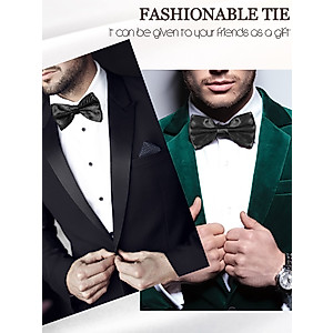 Geyoga 24 Pieces Men's Bow Ties Formal Satin Solid with Adjustable Neck Band Black Bow Ties for Men