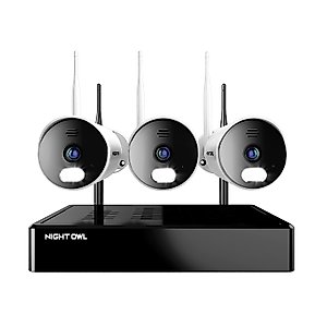 Night Owl 10 Channel Bluetooth Video Home Security Camera System with (3) Wi-Fi IP 4K HD Indoor/Outdoor Spotlight Cameras 2-Way Audio & 1TB Hard Drive (Expandable up to Cameras), BTWN81L-2-3-B