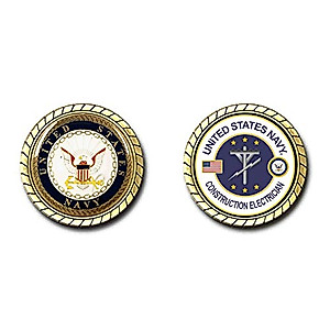 US Navy Construction Electrician Challenge Coin - Officially Licensed