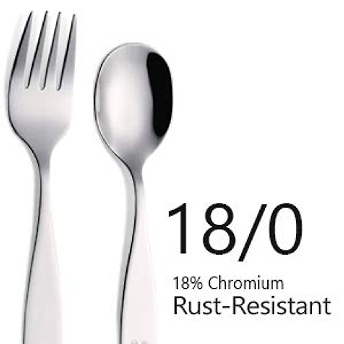 ANNOVA Kids Silverware 6 Pieces Children's Safe Flatware Set Stainless Steel - 3 x Forks, 3 x Children Tablespoons, Toddler Utensils, Metal Cutlery Set for LunchBox (Engraved Dog Bunny)