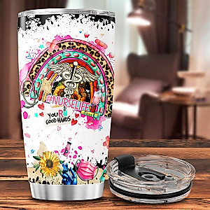HUBUPU Nurse Gifts, Tumbler 20 Oz With Lid And Straw, For Cups Tumblers Nursing Women School Coffee Nurses Week, Nurse Nurse Life
