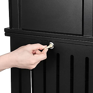 BEAMNOVA Bundle Black 15 x 31.5 in + Matte Black 15.8 * 35.5 in Commercial Stainless Steel Trash Can with Lid Garbage Enclosure Inside Barrel Heavy Duty Waste Container