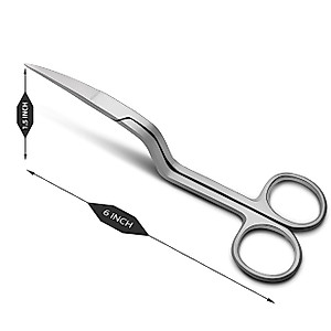XTRM CRAFT 6 Inch Double Curved Scissors – Professional Grade, Multi-Purpose Precision Scissors for Crafting, Embroidery, and Dog Grooming