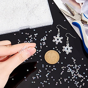 PH PandaHall 6000Pcs 11/0 2mm Glass Seed Beads Round Waist Beads Mini Spacer Beads for Earring Bracelet Necklace Jewelry Making, AB Color