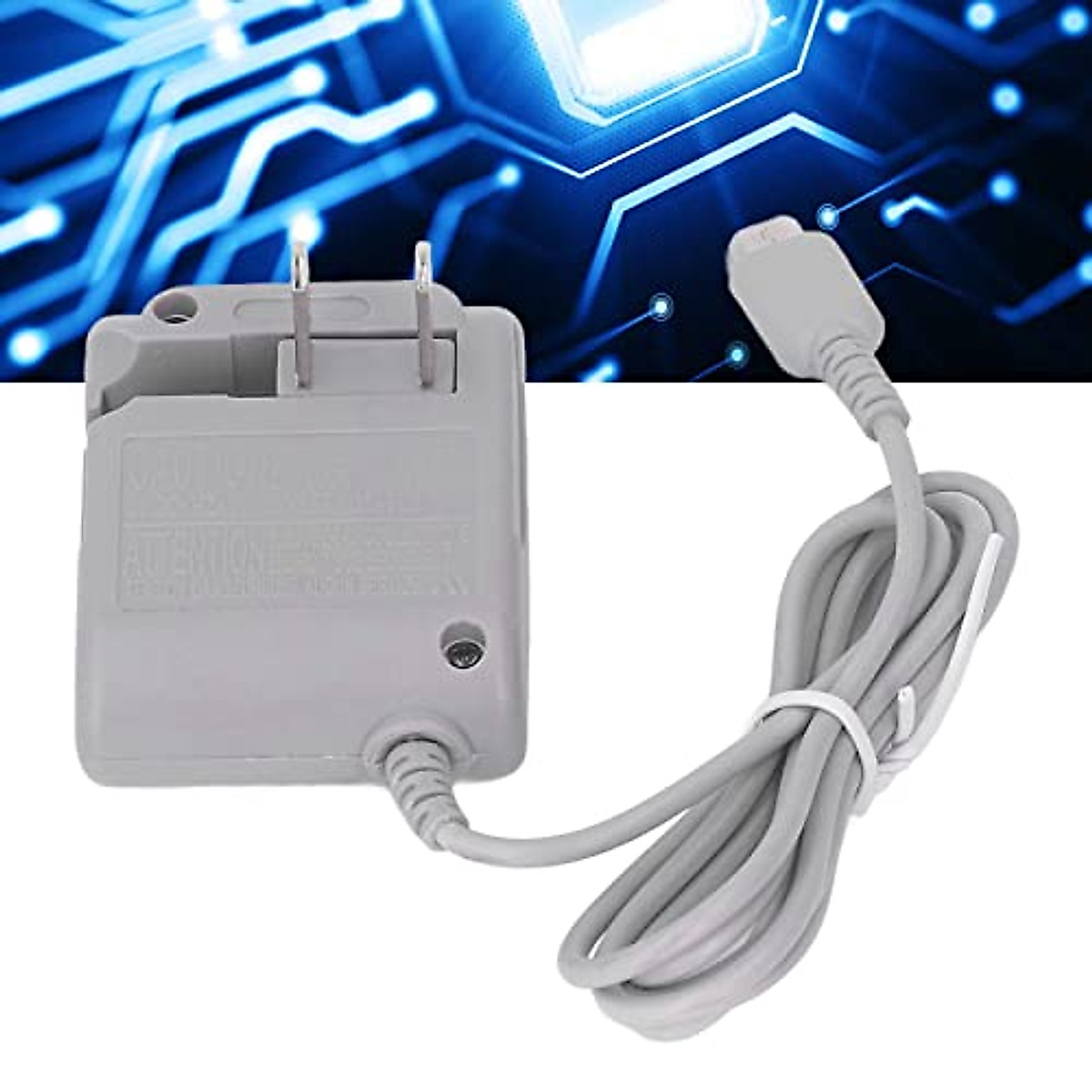 Foldable Power Adapter for DS Lite Game Console Wall Charger - 45in Length Cable, 100-240V, Safety Protection, Excellent ABS Material (US Plug)