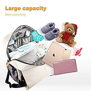 Hap Tim Diaper Bag Backpack for Mom, Large Capacity Baby Diaper Bags for Boys & Girls, Baby Registry Search(1004-WG)