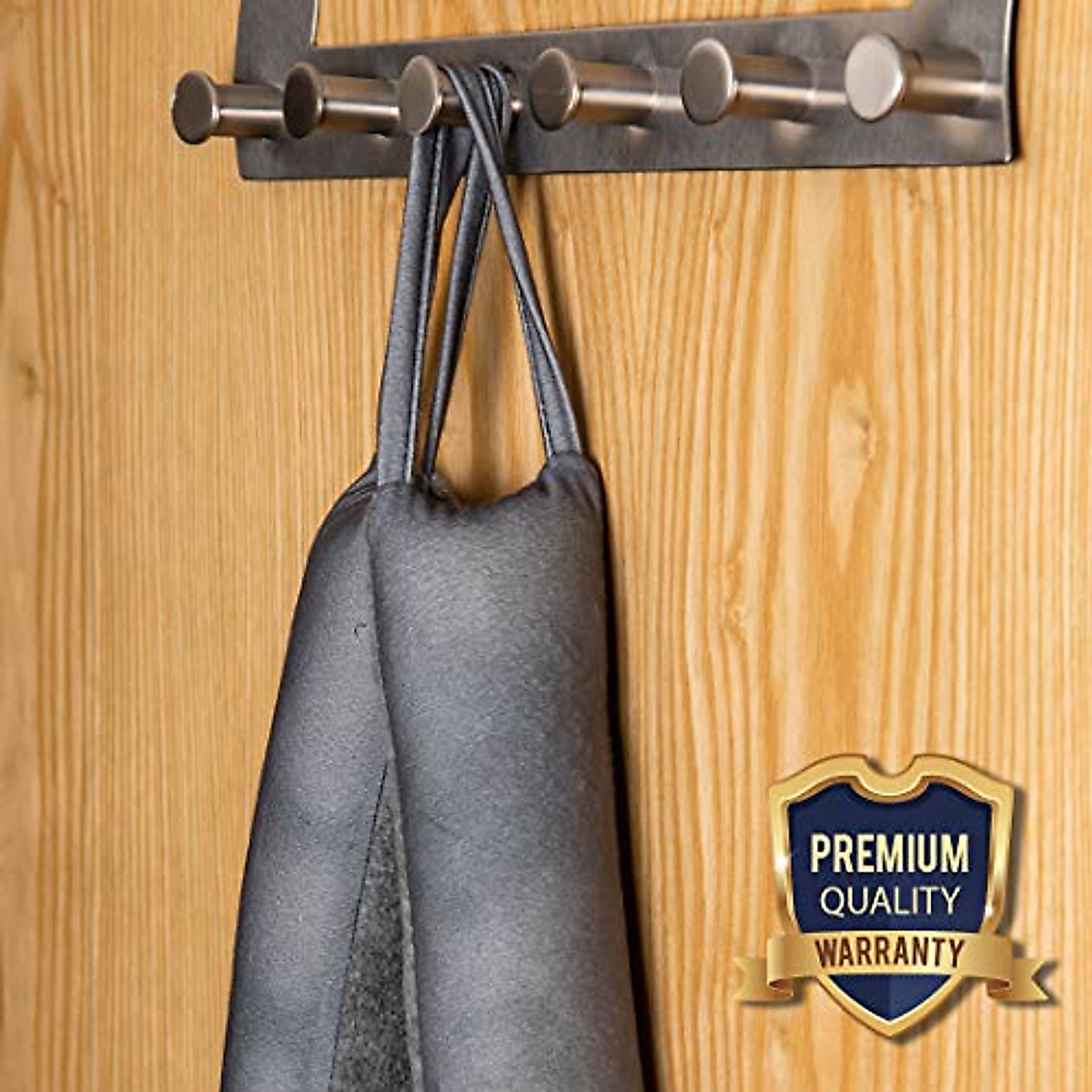 37” Weighted Door Draft Stopper (2.2 Lbs.) – Heavy Duty Noise and Air Blocker, Energy Saving Under Door Guard – Perfect Weather Stripping Door Sealer with Hook Tape (Grey) (Grey)