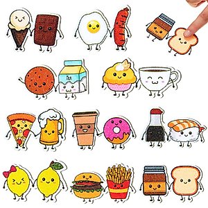 50 Pcs Anxiety Sensory Stickers Textured Strips Stickers Food Theme Stickers Desk Fidget Toys Anti Stress Toys for Adults Teens Phone Desk Laptop Classroom Office Supplies, 10 Styles