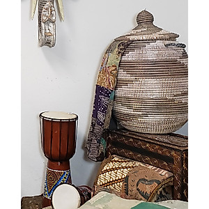 Novelty Decorative Djembe 6" high x4" top (Abstract, 6 Inch)