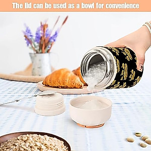 CUPADA Dog Paw Print Food Jar for Hot and Cold, Golden Glitter Insulated Food Jars Vacuum 17OZ with Folding Spoon for Work Trip Picnic Camping