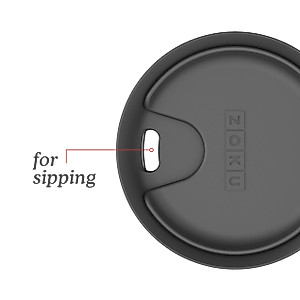 Zoku 12oz Powder Coated Tumbler, Black | Premium Stainless Steel and Vacuum Insulated | Special Rotating Lid Designed for Sipping and Straw Use