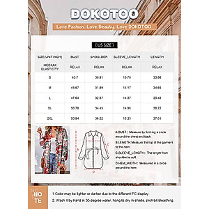Dokotoo Womens Summer Spring Beach Boho Long Sleeve Cardigans Button-Down Bohemian Fashion Geometric Floral Kimonos for Women Brown XX-Large