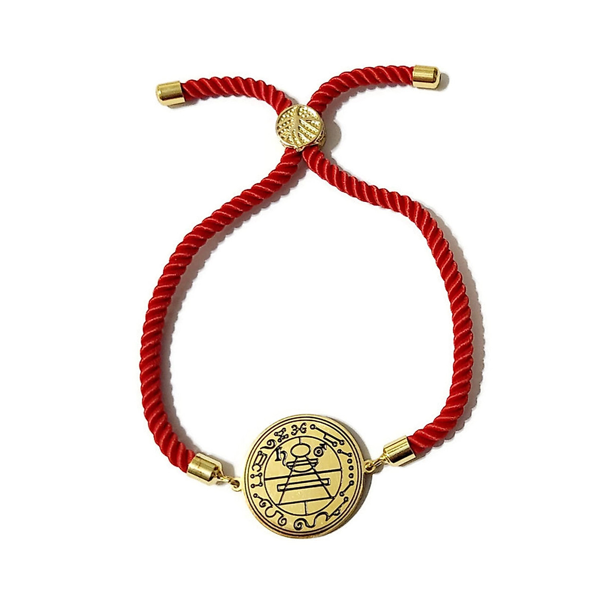 The Secret Seal Of Solomon + 72 names of God kabbalah King Solomon seal Coin Bracelet Red
