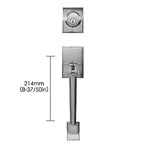 MAXECURITY Front Door Handle Single Cylinder Handleset (for Entrance and Front Door with Deadbolt Lock Set and Knob Reversible for Right & Left Doors Heavy Duty - Satin Nickel Finished