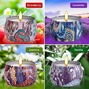 OFUN 4 Pack Scented Candles, Aromatherapy Candle Gift Set, 4.4 oz/120H Long Burning, Soy Wax Aromathrapy Candles for Stress Relief, Ideal for Birthday, Christmas, Thanksgiving, Mother's Day