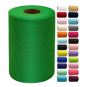 Emerald Green Tulle Fabric Rolls 6 Inch by 100 Yards (300 feet) Fabric Spool Tulle Ribbon for DIY Emerald Green Tutu Bow Baby Shower Birthday Party Wedding Decorations Christmas Craft Supplies