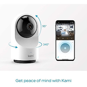 Kami Home Security Camera System 1080P HD Indoor Smart Cam, Motion-Activated with 2.4G/5G Dual-Band Wi-Fi, YI Home APP - Compatible with Alexa and Google Assistant