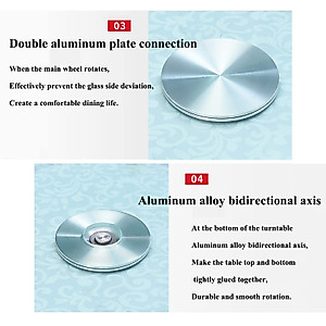 Dining Table Tempered Glass Turntable,Lazy Susan Turntable For Kitchen,360 Degree Swivel Dining Table Serving Tray,Clear Glass Rotating Serving Tray Silent Bearing 24/28/32/34/36/40 Inch