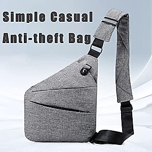 NUTSE 2023 New Personal Flex Bag, Fashion Waterproof Anti-thief Slim Sling Personal Shoulder Pocket Bag, Side Crossbody Backpack for Outdoor for Men Women (Gray)