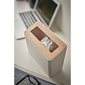 Yamazaki Countertop Waste Bin Home Table Top Plastic | Trash Can, One Size, Walnut