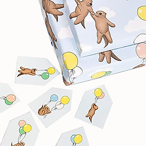 CENTRAL 23 - Cute Wrapping Paper for Her - 6 Sheets of Gift Wrap - Cute Otters Birthday Wrap - For Wife Husband - Colourful Wrapping Paper - Balloons - Recyclable