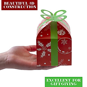 PREXTEX 24 Assorted Christmas Gift Boxes for Presents - Holiday Goodie Boxes, Party Favor Bag, Candy Box, Small Gift Box for Christmas Gifts, Treat Boxes, and Party Favors Goodie Bag