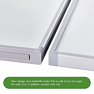 1500 Piece Non-Wood Jigsaw Puzzle Board with Drawers and Felt Fabric Cover Mat, Portable Puzzle Table for Adults, Puzzle Tray, Large Size: 35×26 Inch Work Surface, Lightweight Design, Gray