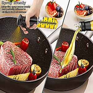 Olive Oil Sprayer for Cooking, 200ml Glass Oil Sprayer Mister, Olive Oil Spray Bottle, Refillable Food Grade Oil Vinegar Spritzer Sprayer Bottles for Kitchen, Widely Used Air Fryer, Salad, Baking