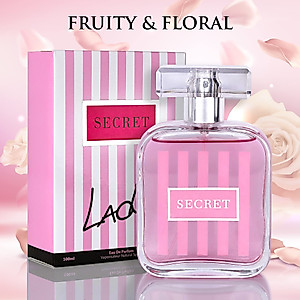Secret Lady for Women - Combination of Fruity & Floral Notes with Pine Tree Base - Aromatic Fragrance for All Occasions - Great Gift Choice - Elegant 100 ml bottle with Shiny Suede Pouch