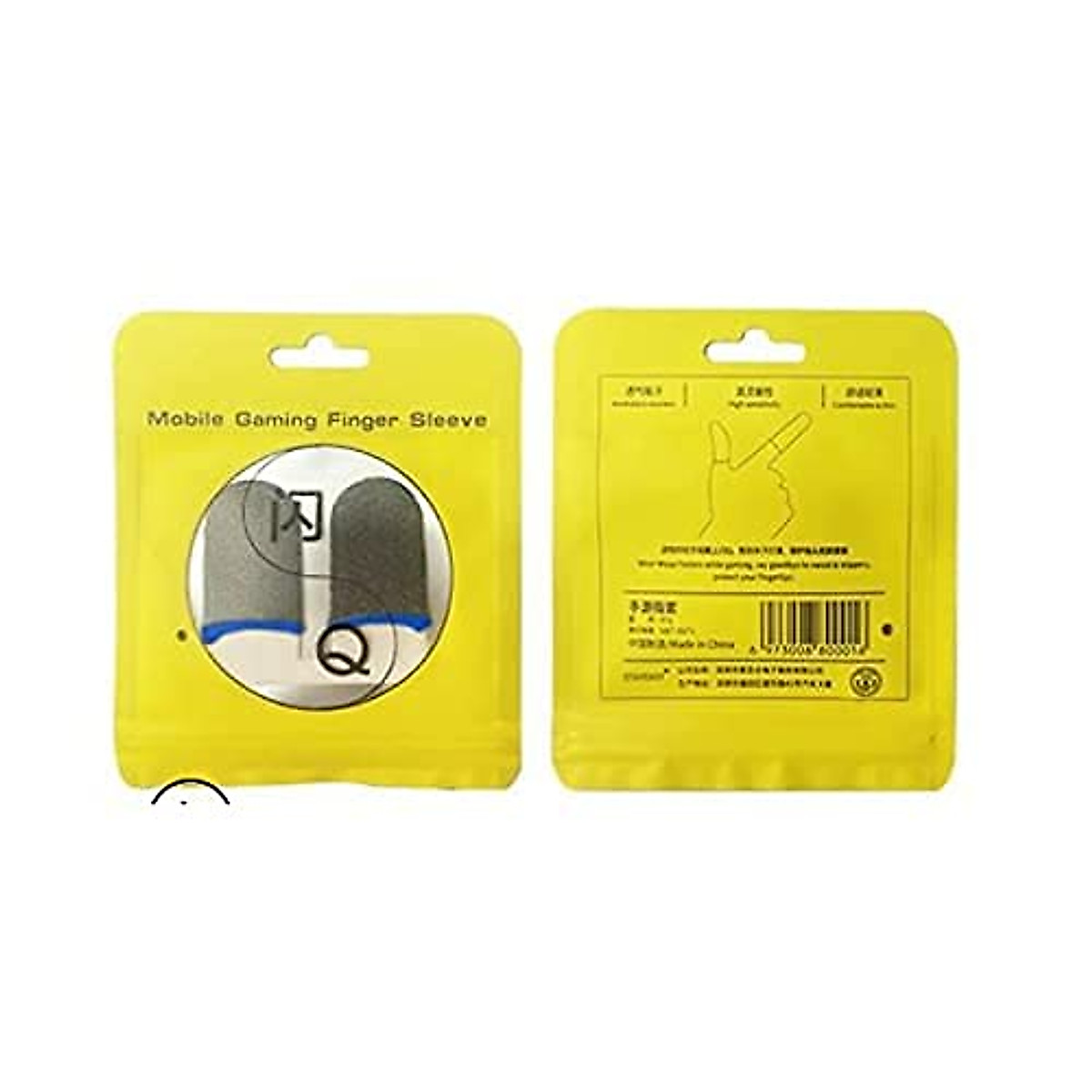 Silver Fiber Blue Stripe Gaming Gloves for Sweaty Hands Finger Sleeves for Mobile Game Controllers (Pack of 2) Anti-Sweat Breathable Thumb Finger Sleeve for League of Legend, PUBG, Rules of Survival