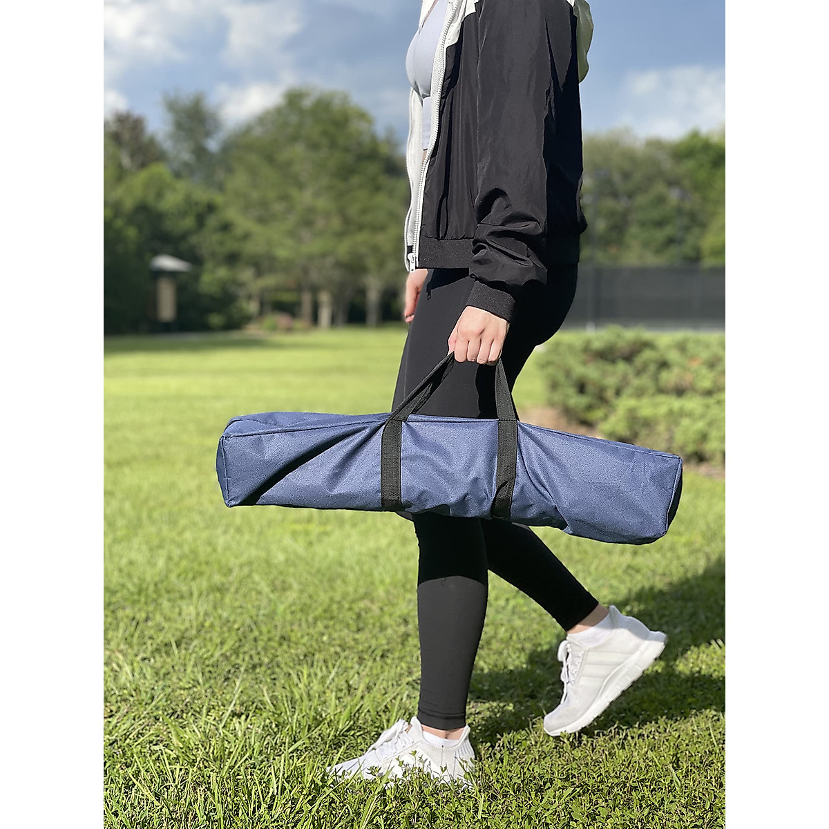 TrashMigo Portable Trash Can - Collapsible, Indoor/Outdoor Trash Bag Holder for Garbage - Durable Trashcan for Beach, Camping, Tailgate, Picnic and More... (Black) (01)